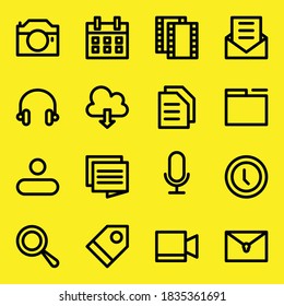 E Commerce Icon Set Yellow Background Stock Vector (Royalty Free ...