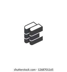 E Letter Book Shape Logo Design Stock Vector (Royalty Free) 1268701165 ...