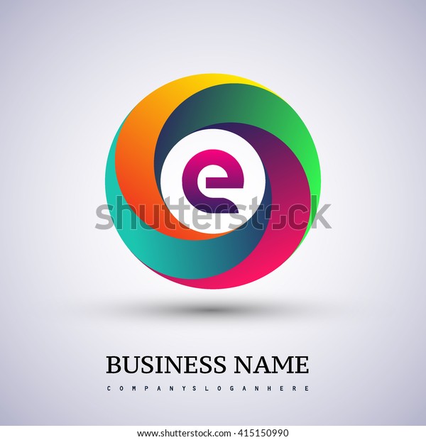 E Letter Colorful Logo Circle Vector Stock Vector (Royalty Free) 415150990