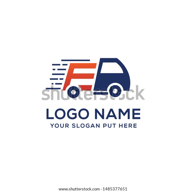 E Letter express delivery logo vector design template