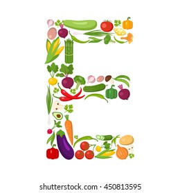 E Letter Vegetables Stock Vector (Royalty Free) 450813595 | Shutterstock