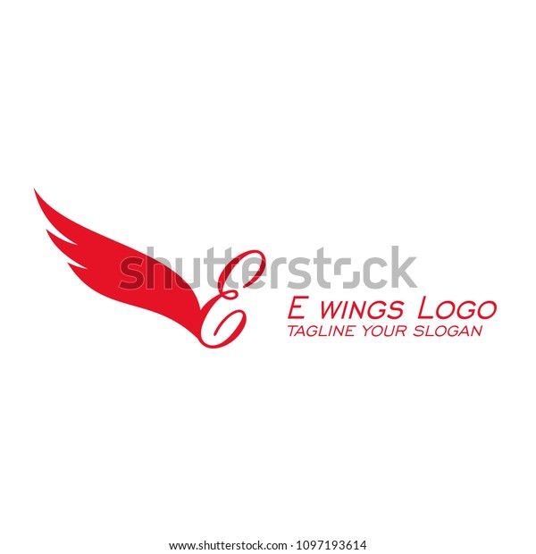 E Letter Wings Letter E Logo: vector de stock (libre de regalías ...