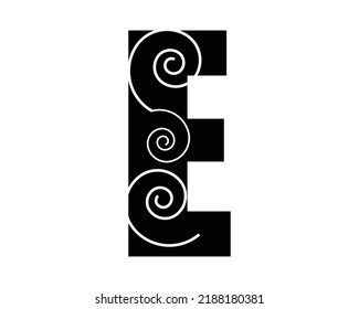 E Spiral Vector Illustration Word Art Stock Vector (Royalty Free ...