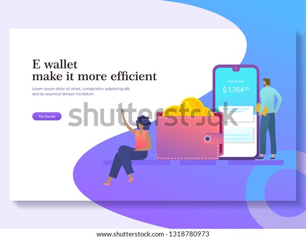 E Wallet Vector Illustration Mobile Banking Stock Vector (Royalty Free ...
