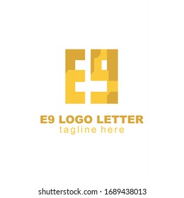 E9 Logo Design Combination Letter E Stock Vector (Royalty Free ...