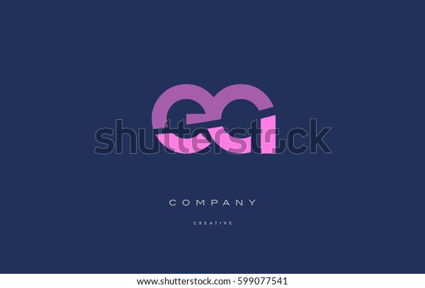 Ea E Pink Blue Pastel Modern Stock Vector (Royalty Free) 599077541 ...