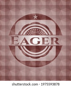Eager Red Emblem Geometric Pattern Background Stock Vector (Royalty ...