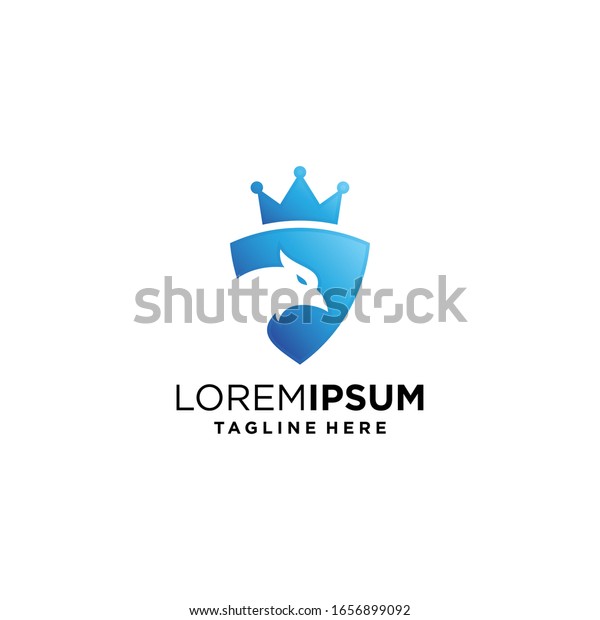Eagle Crown Logo Design Hawk Crown Stock Vector (Royalty Free ...