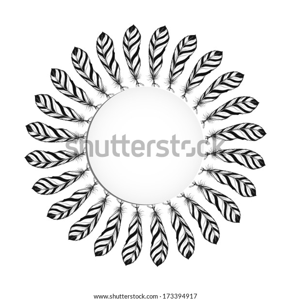 Eagle Feather Round Frame Native American Stock Vector (Royalty Free ...