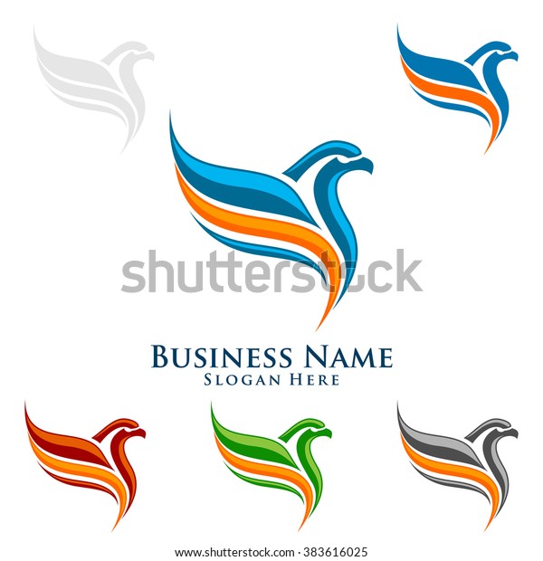 Eagle Fly Colorful Line Vector Eagle Stock Vector (Royalty Free ...