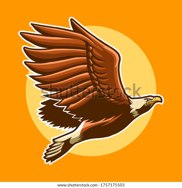Eagle Fly Vector Sun Illustration Design Stock Vector (Royalty Free ...