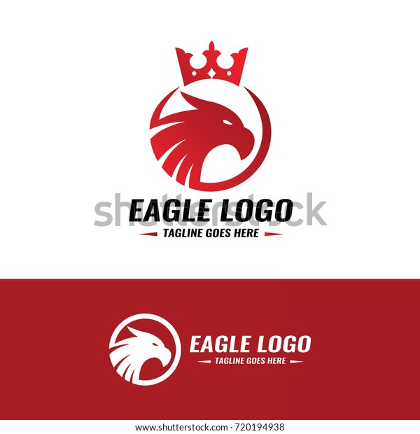 Eagle head logo design template. eagle king logo. Vector illustration