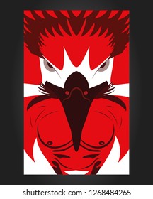 Eagle Illustration Claret Red Eagle Poster Stock Vector (Royalty Free ...