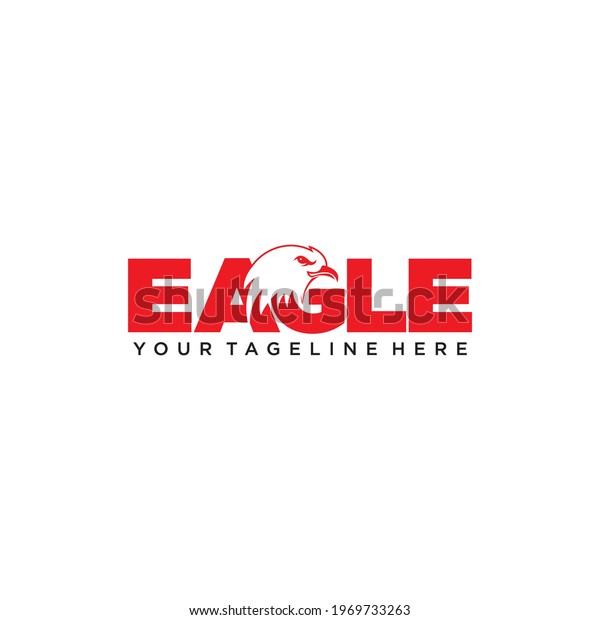 Eagle Lettering Birds Head Logo: vector de stock (libre de regalías ...