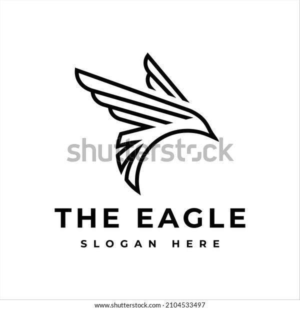 Eagle Line Art Logo Design Template Stock Vector (Royalty Free ...