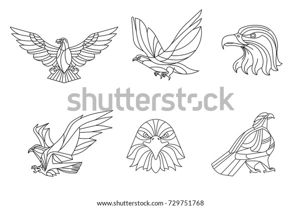 Eagle Line Vector Sign Symbol Vector Stock Vector (Royalty Free) 729751768