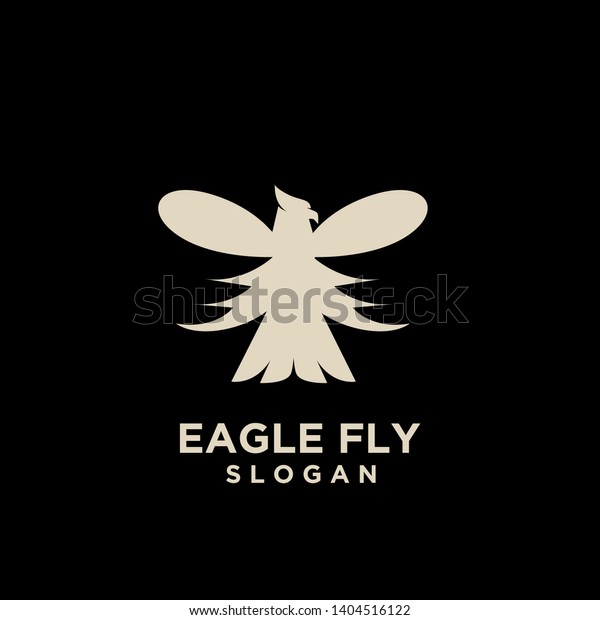 Eagle Negative Space Wing Gold Black Stock Vector (Royalty Free ...