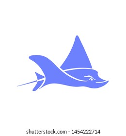 Eagle Ray Swimming Vector Illustration: vector de stock (libre de ...