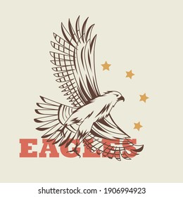 Eagle Retro Design Ilustration Stock Vector Stock Vector (Royalty Free ...