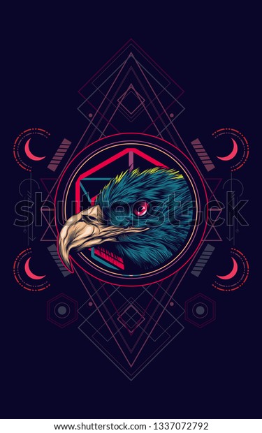 Eagle Sacred Geometry Stock Vector (Royalty Free) 1337072792