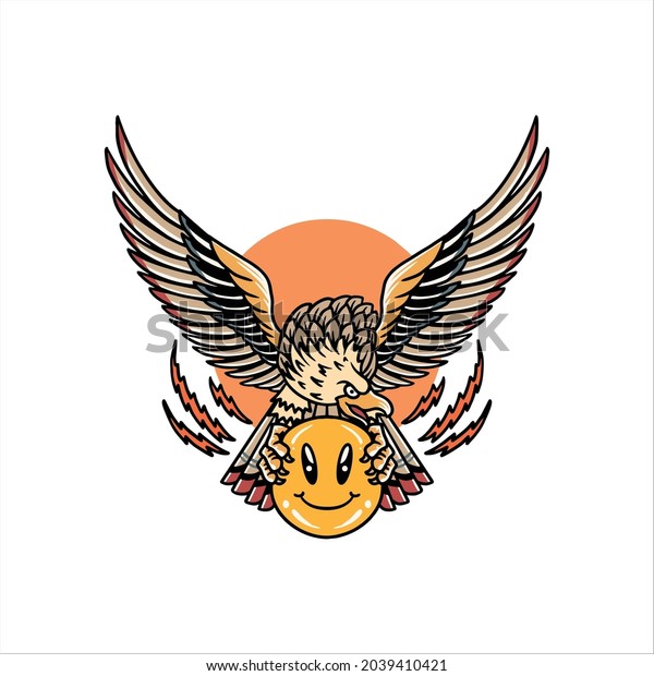 Eagle Smiley Tattoo Vector Design Stock Vector (Royalty Free ...