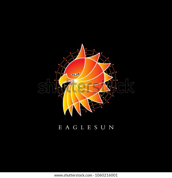Eagle Sun Logo Line Geometry Shape Stock Vector (Royalty Free ...