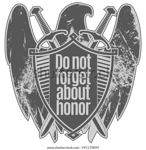 Eagle Swords Shield Slogan Honor Stock Vector (Royalty Free) 595170899 ...
