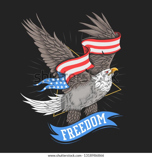 Eagle Usa Flag Freedom Stock-vektor (royaltyfri) 1318986866 | Shutterstock