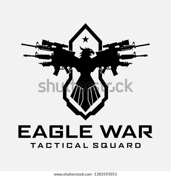 Eagle War Logo Template Design Illustration Stock Vector (Royalty Free ...