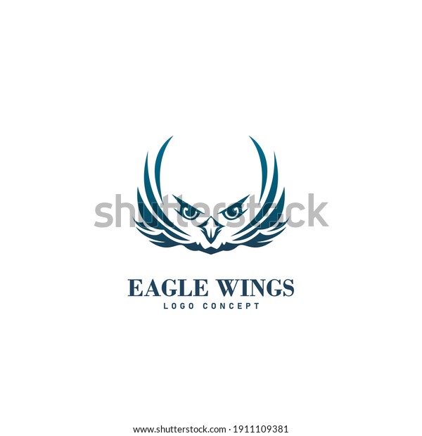 Eagle Wings Logo Design Template Flat Stock Vector (Royalty Free ...