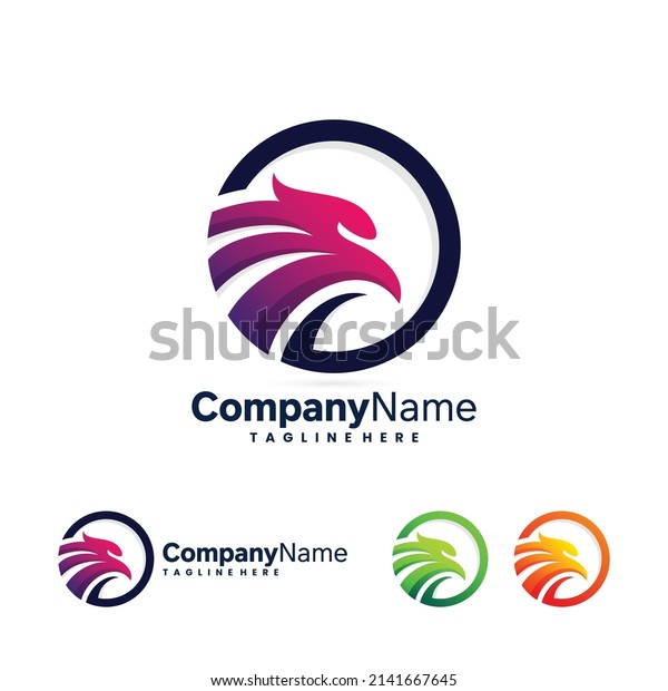 Eagles Circle Logo Design Bird Vector Stock Vector (Royalty Free ...