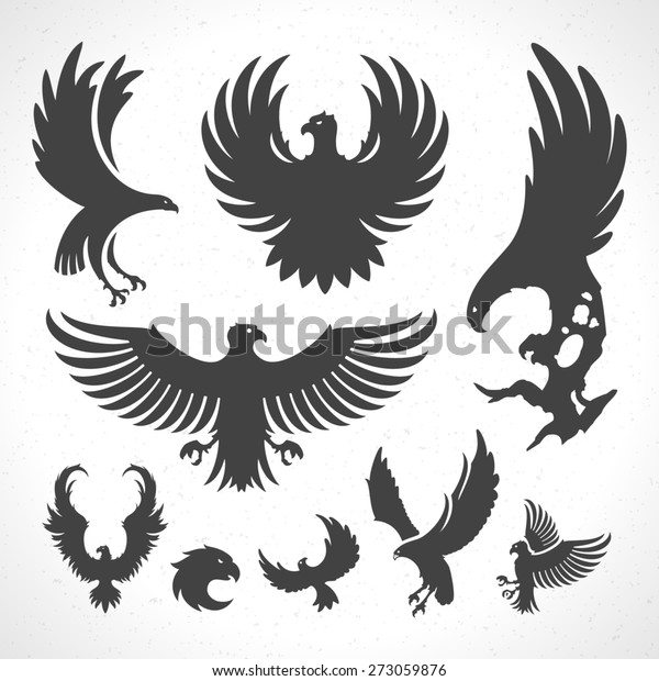 Eagles Logos Emblems Template Set Mascot Stock Vector (Royalty Free ...