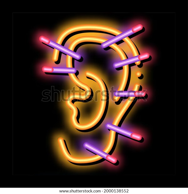 Ear Acupuncture Neon Light Sign Vector Stock Vector (Royalty Free ...