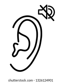 Ear Contour On White Background Vector Stock Vector (Royalty Free ...