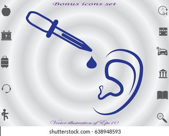 Ear Dropper Icon Vector Illustration Eps10 Stock Vector (Royalty Free ...