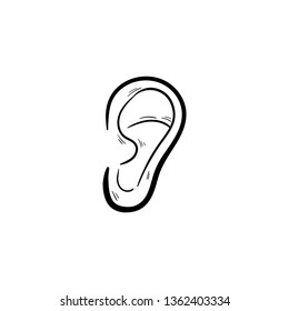 Ear Icon Auricle Vector Doodle Stock Vector (Royalty Free) 1362403334 ...