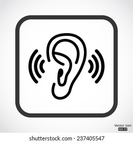 Ear Vector Icon Black Illustration Stock Vector (Royalty Free) 257072614