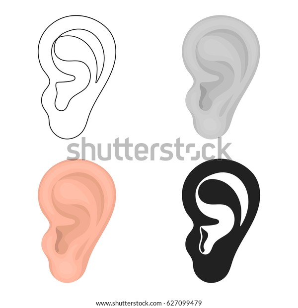Ear Icon Cartoon Style Isolated On Stock Vector (Royalty Free ...