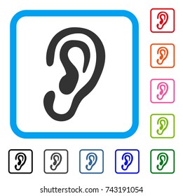 Ear Icon Flat Gray Pictogram Symbol Stock Vector (Royalty Free ...