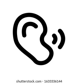 Ear Hearing Icon Listen Sounds Concept : image vectorielle de stock ...
