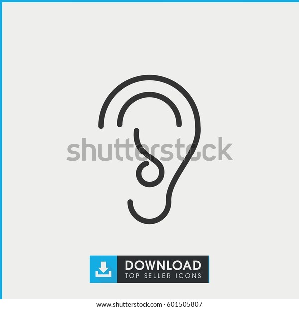 Ear Icon Simple Outline Ear Vector Stock Vector (Royalty Free ...