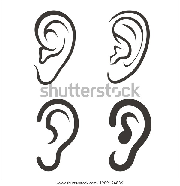 Ear Illustration Collection Sense Hearing Concept Stock Vector (Royalty ...