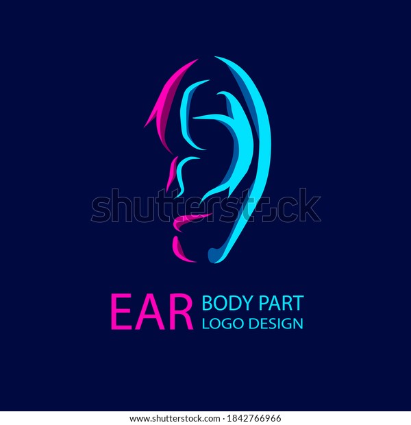 Ear Logo Line Pop Art Portrait Stock Vector (Royalty Free) 1842766966 ...