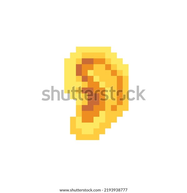 Ear Pixel Art Icon Isolated Vector Stock Vector (Royalty Free ...
