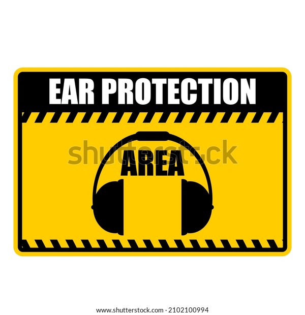 Ear Protection Sticker Label Vector Stock Vector (Royalty Free ...