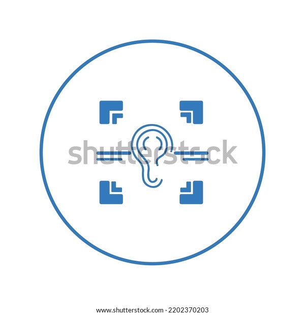 Ear Recognition Scan Listen Icon Circle Stock Vector (Royalty Free ...