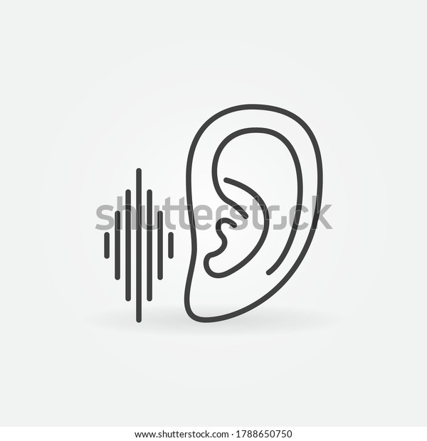 Ear Sound Wave Vector Listen Concept Stock Vector (Royalty Free ...