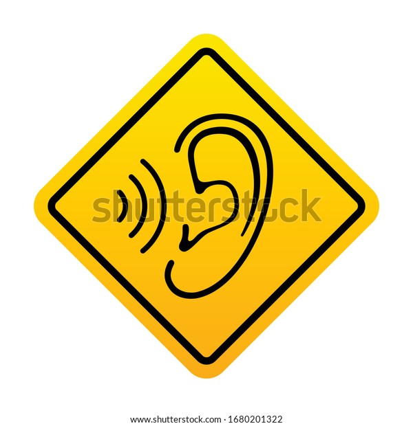 Ear Sound Wave Warning Banner Noise Stock Vector (Royalty Free ...