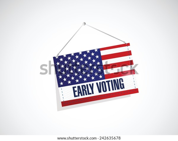 Early Voting Us Flag Banner Illustration Stock Vector (Royalty Free ...