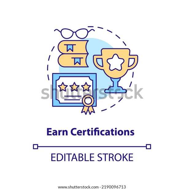 Earn Certifications Concept Icon Professional Experience Stock Vector ...